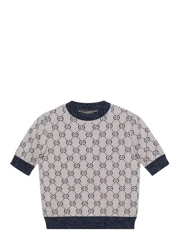 Gucci Gg Lamé Jacquard Top - White