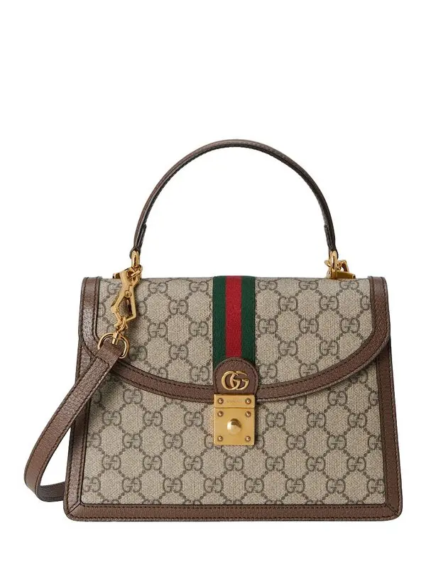 Gucci Ophidia Medium Top Handle Bag - Beige