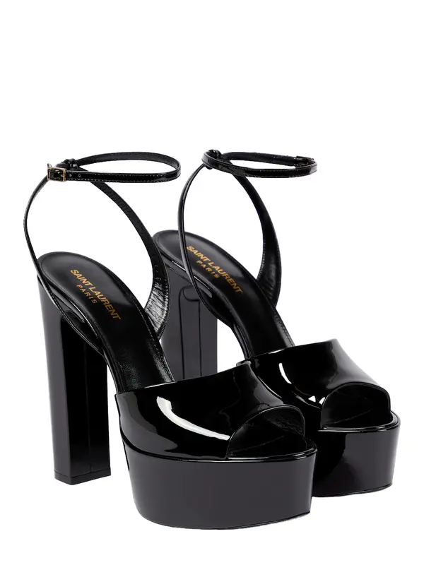 Saint Laurent Jodie 145 Platform Sandals - Black