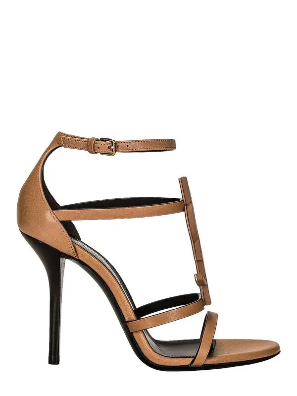 Saint Laurent Cassandra Heels - Gold Brown