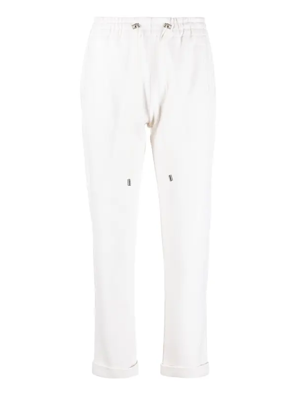 Colombo Elasticated Drawstring-waistband Trousers - White