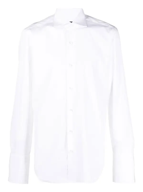 BARBA NAPOLI Cotton Long-sleeved Shirt - White