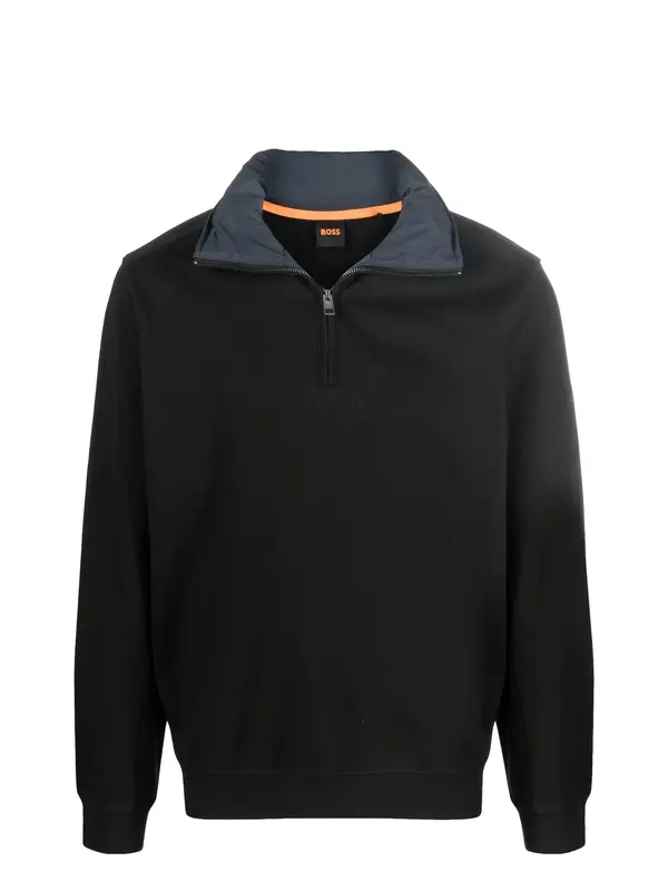 BOSS High-neck Hooded Sweatshirt - Black