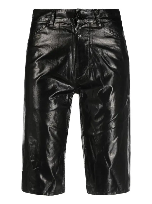 MAISON MARGIELA Laminated Denim Shorts - Black