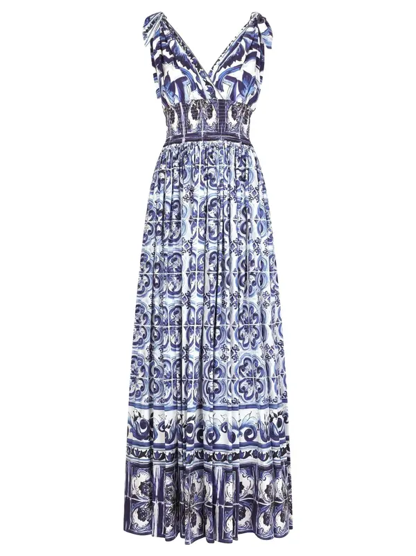 Dolce & Gabbana Majolica-print Maxi Dress - Blue