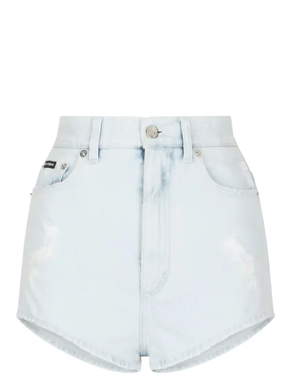 Dolce & Gabbana High-waisted Denim Shorts - Blue