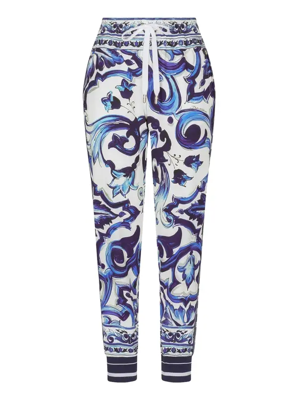 Dolce & Gabbana Majolica Print Track Pants - Blue