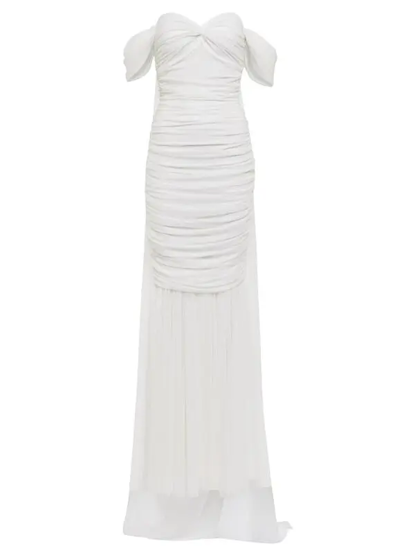 Norma Kamali Walter Off-shoulder Gown - White
