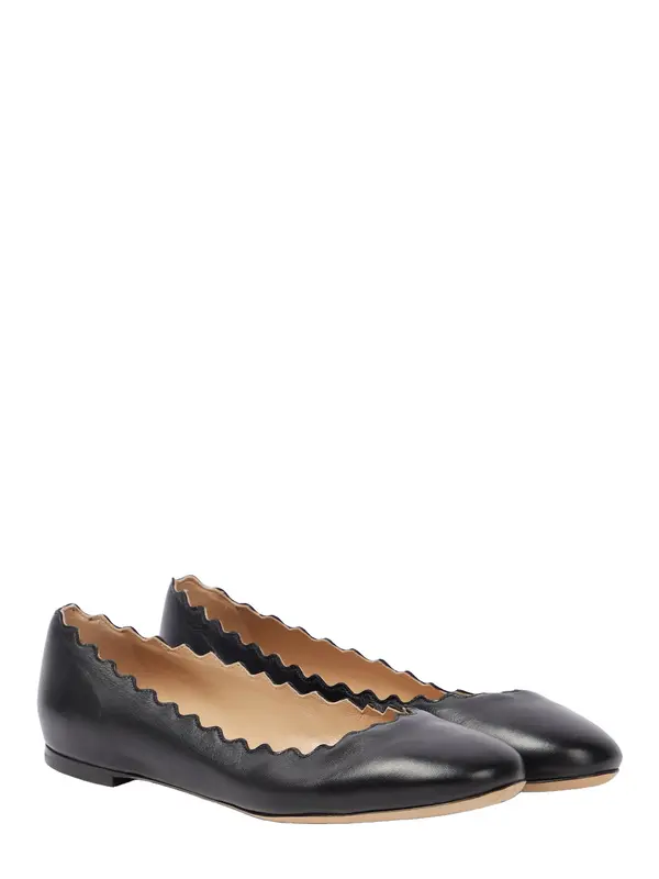 Chloé Lauren Leather Ballerinas - Black