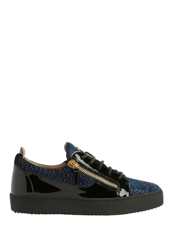 GIUSEPPE ZANOTTI Frankie Double-zip Low-top Sneakers - Blue