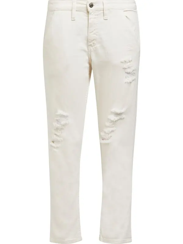 IRO PARIS Navrick Distressed Slim-leg Jeans - Off-white