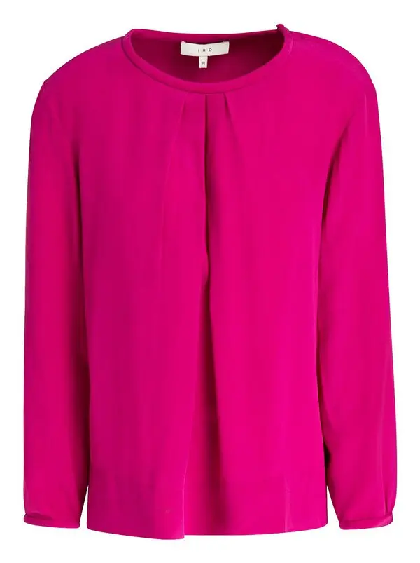 IRO PARIS Leandre Pleated Silk Blouse - Fuchsia