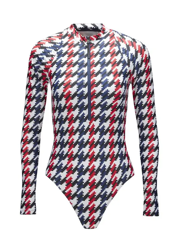 Perfect Moment Pm Half-zip Spring Suit - Houndstooth