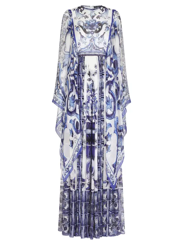 Dolce & Gabbana Majolica-print Chiffon Maxi Dress - Multicolor