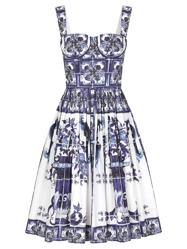 Dolce & Gabbana Bustier Midi Dress - Multicolor