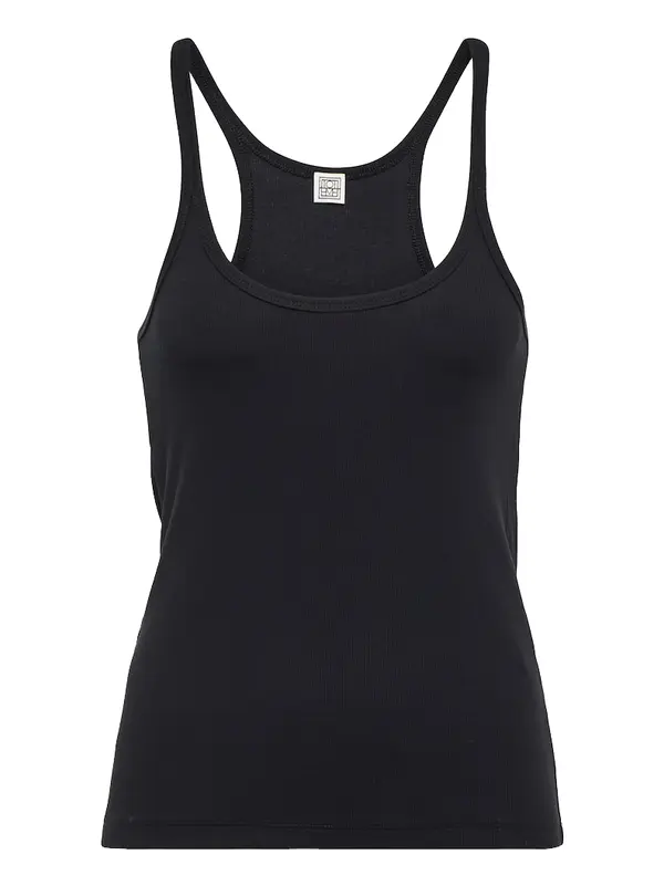 TOTEME Cotton-blend Racerback Tank Top - Black