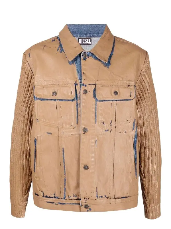 DIESEL® Panelled Denim Jacket - Neutrals