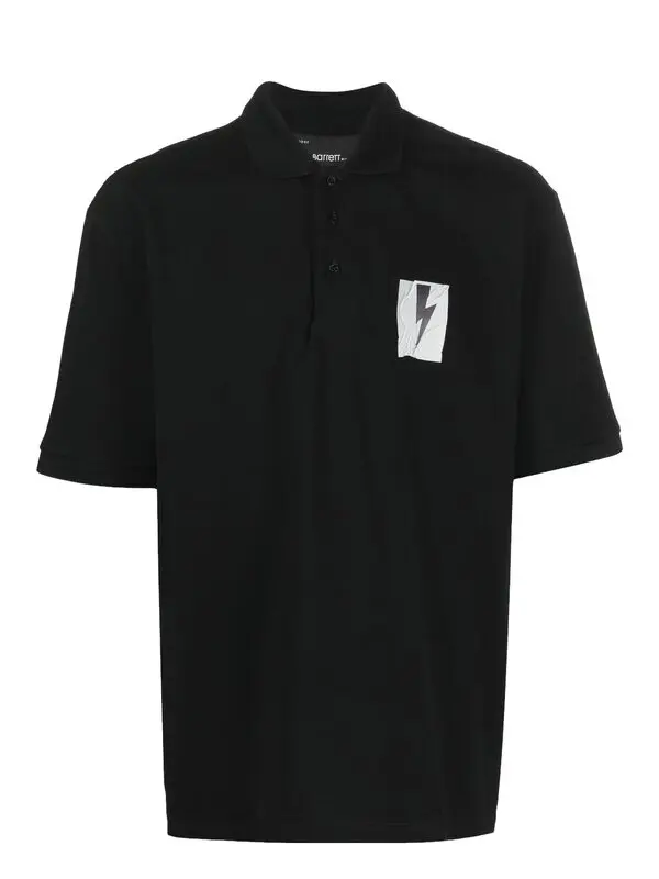 Neil Barrett Logo-patch Polo Shirt - Black