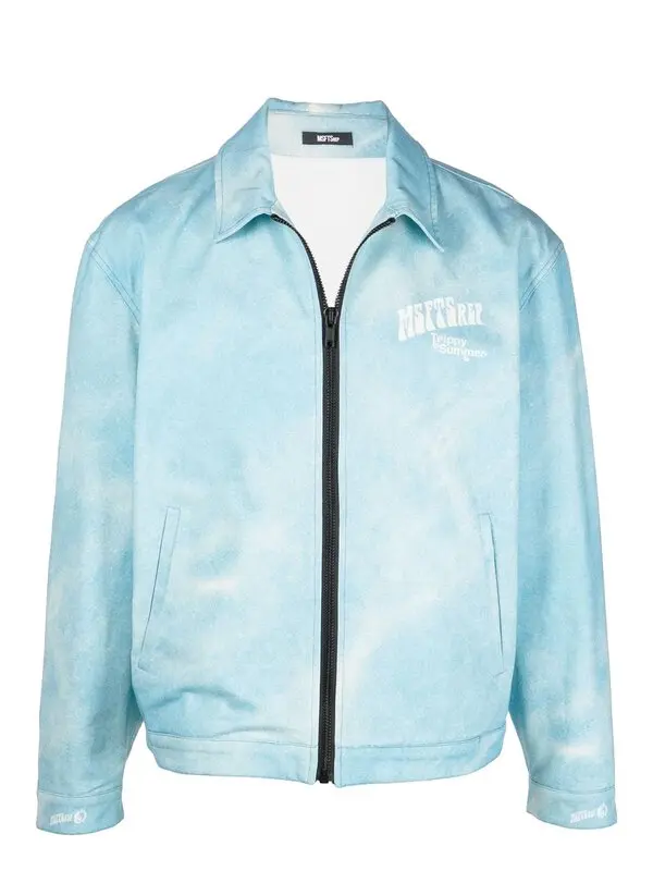 MSFTS Logo Print Lightweight Jacket - Blue