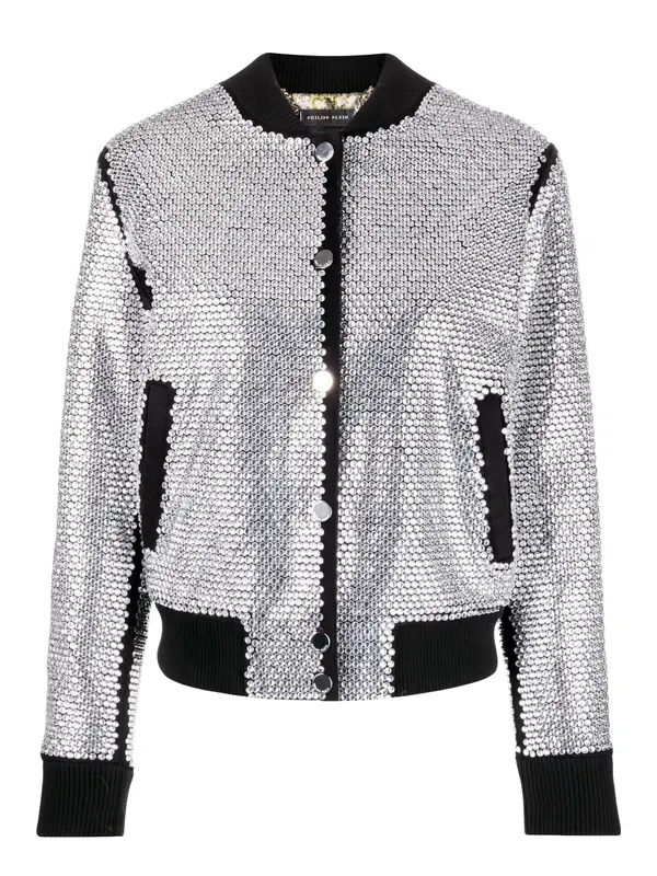 Philipp Plein Crystal-embellished Bomber Jacket - Black