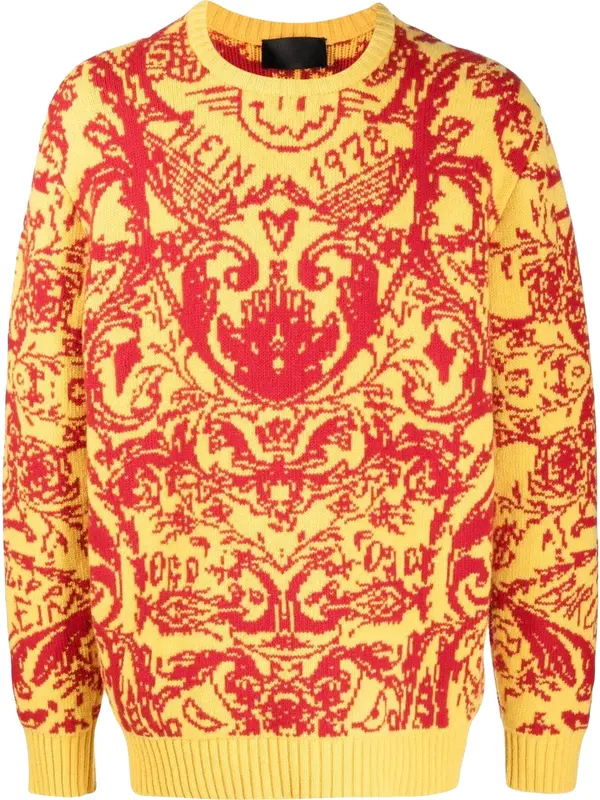Philipp Plein Intarsia-knit Jumper - Yellow