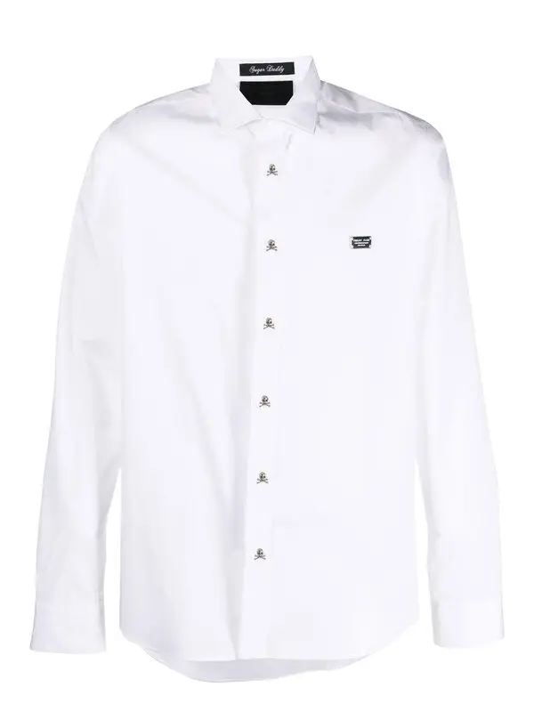Philipp Plein Chest Logo-plaque Detail Shirt - White