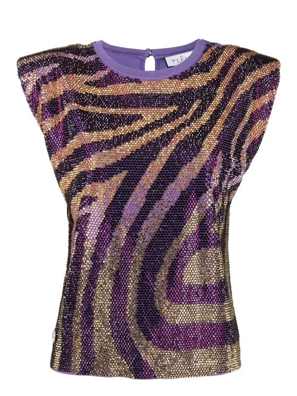 Philipp Plein Crystal-embellished T-shirt - Purple