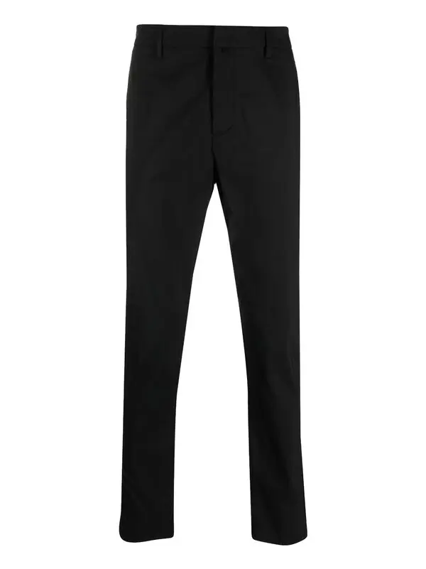 DONDUP Slim-cut Cotton Trousers - Black