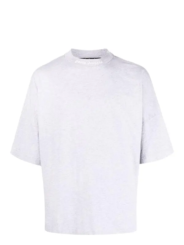 Palm Angels Logo-print Cotton T-shirt - Grey