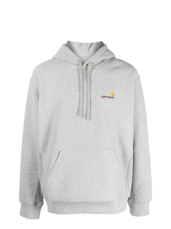 Carhartt Work In Progress Embroidered-logo Cotton Hoodie - Grey