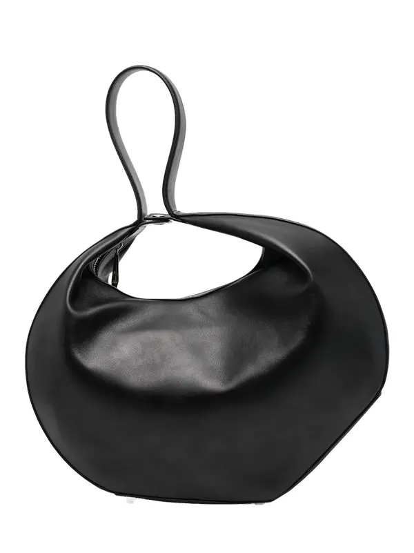Patrizia Pepe Large Leather Hobo Bag - Black