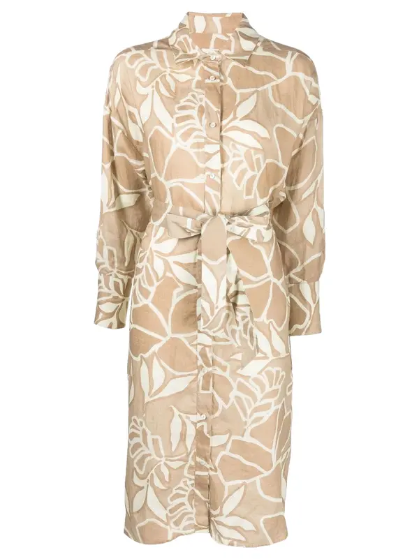 XACUS Graphic-print Asymmetric Dress - Neutrals