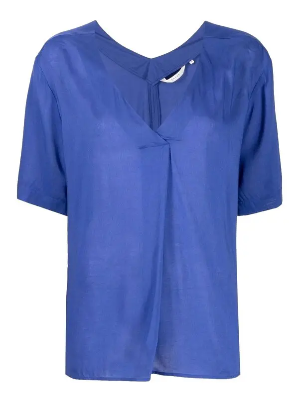 XACUS V-neck Blouse - Blue