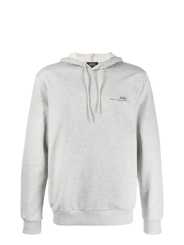 A.p.c. Logo Drawstring Hoodie - Grey
