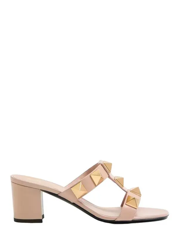 Valentino Garavani Roman Stud 65 Leather Mules - Pink
