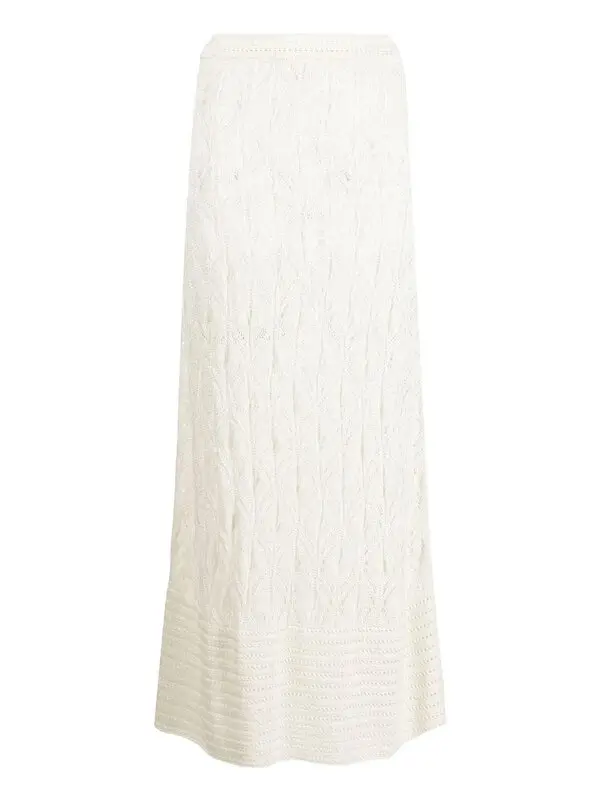 Le Kasha Amon Crochet-knit Maxi Skirt - White