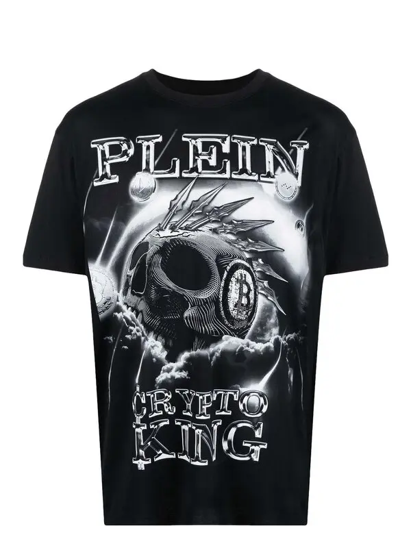 Philipp Plein Crypto King' Cotton T-shirt - Black