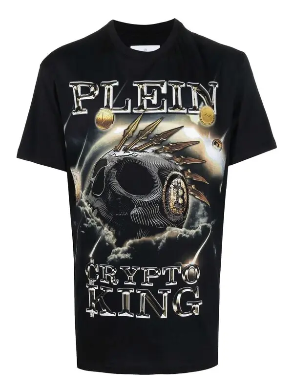 Philipp Plein Crypto King' Cotton T-shirt - Black