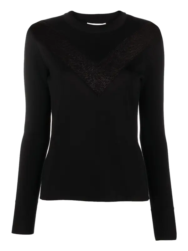Alexander McQueen Sheer Panel Jumper - Black