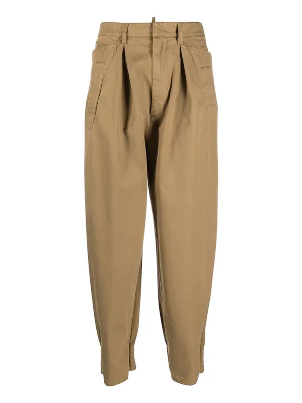 Dsquared2 Cotton Tapered Trousers - Neutrals