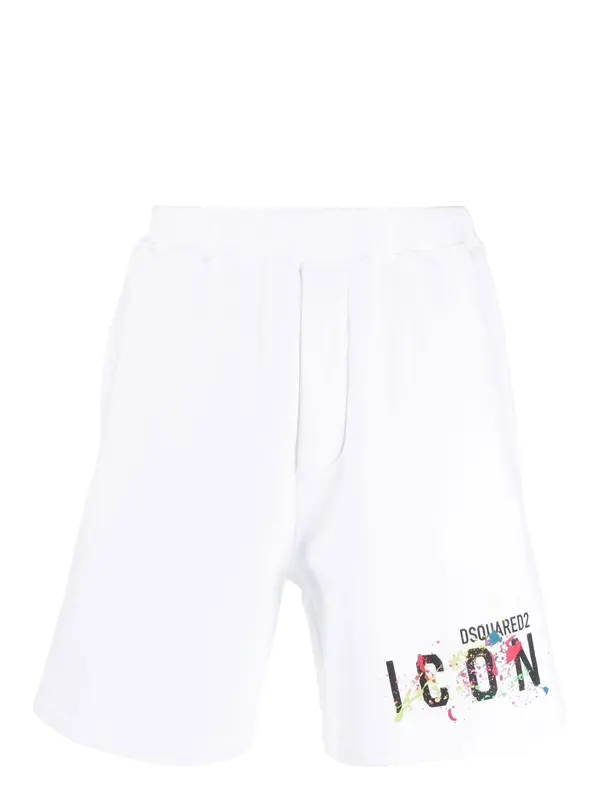 Dsquared2 Icon Cotton Track Shorts - White