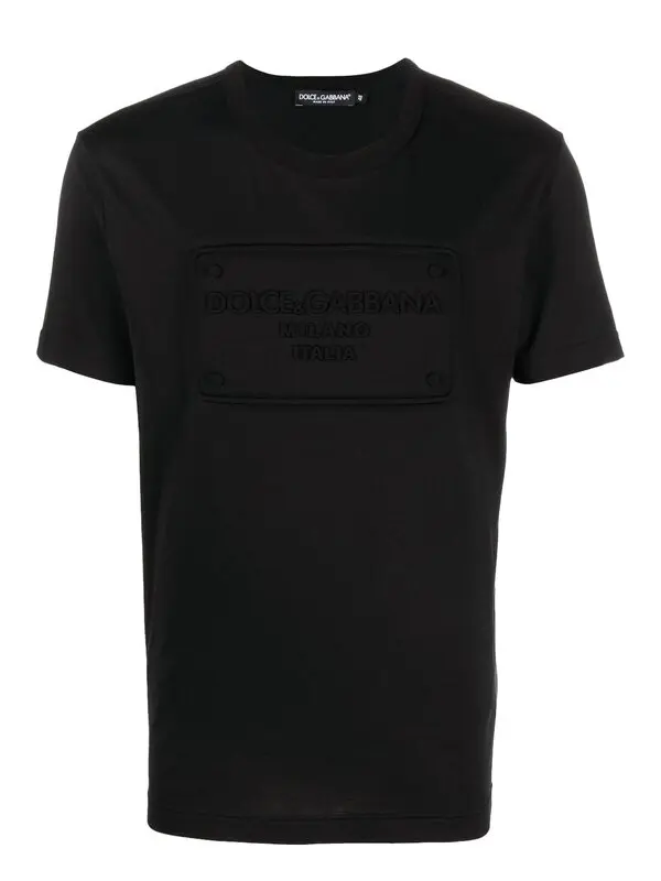 Dolce & Gabbana Logo-embossed Cotton T-shirt - Black