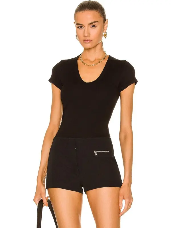 Enza Costa Supima Cotton Cap Sleeve Top - Black