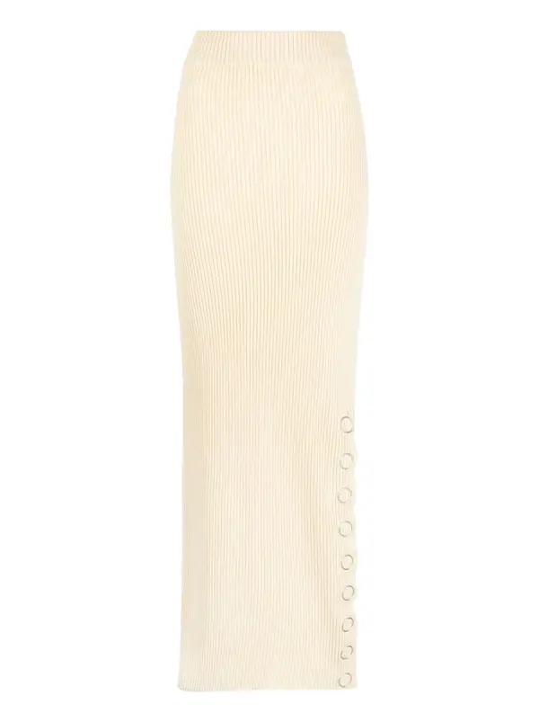 JIL SANDER Rib-knit Maxi Skirt - Neutrals