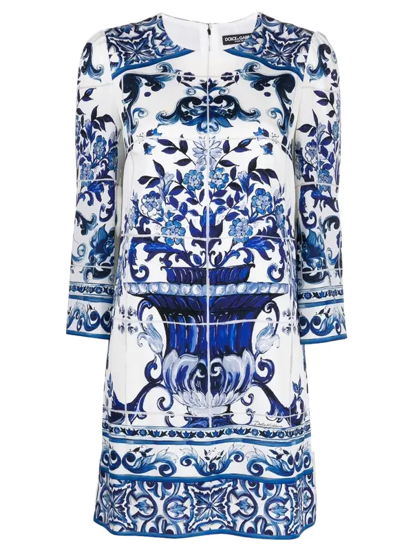 Dolce & Gabbana Majolica-print Dress - Blue
