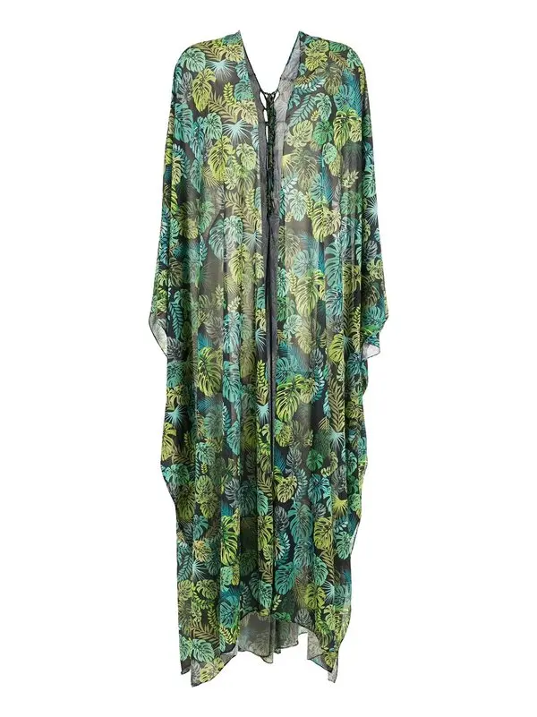 AMIR SLAMA Tropical Print Kaftan - Green