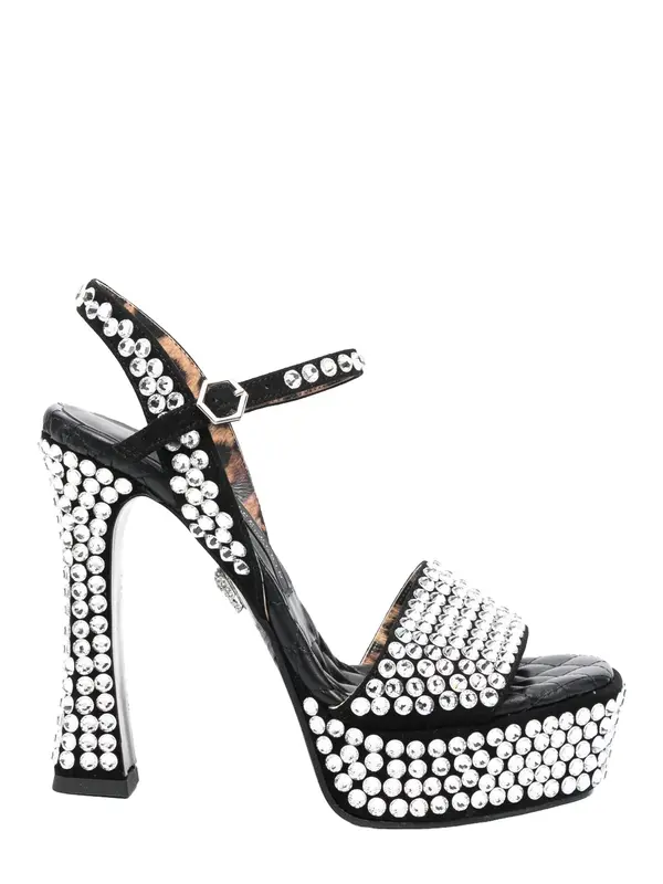 Philipp Plein Strass Crystal-embellished 140mm Sandals - Black