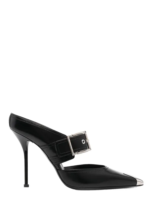 Alexander McQueen 120mm Leather Mules - Black