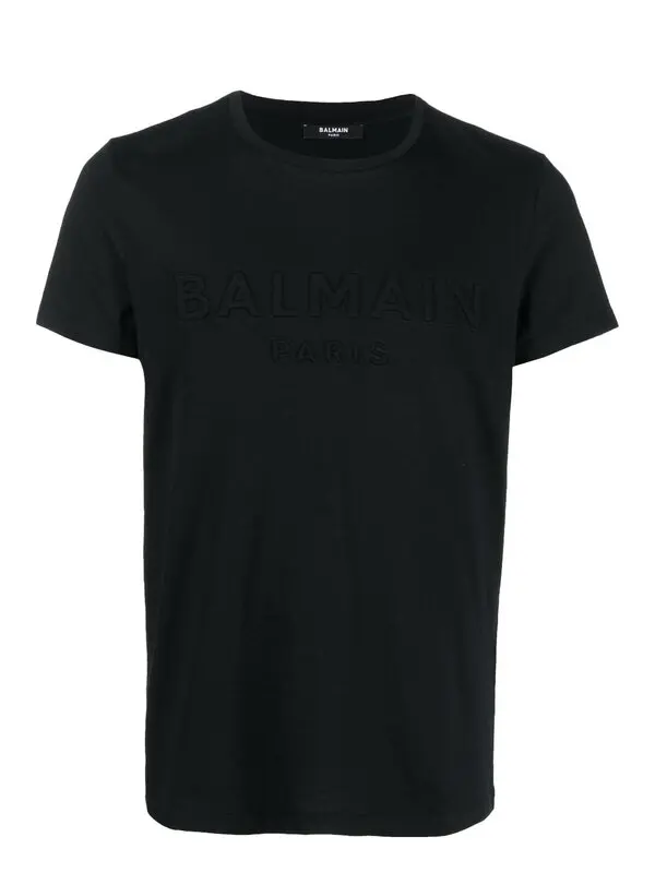 Balmain Logo-embossed Cotton T-shirt - Black