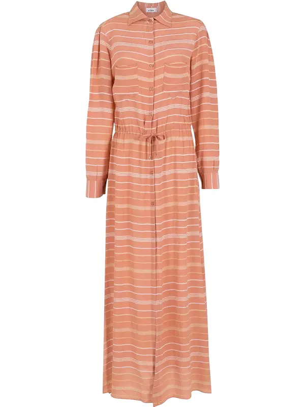 AMIR SLAMA Striped Silk Maxi Dress - Pink
